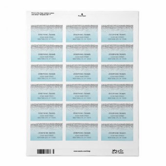 Blue and Silver Address Labels | Zazzle