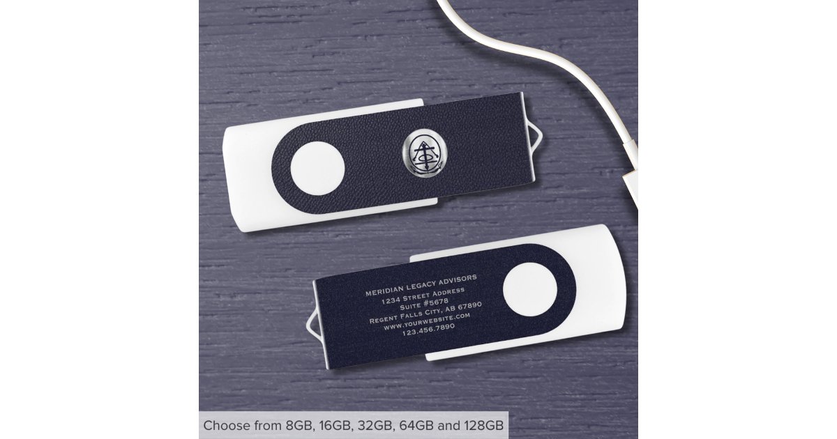 Blue and Silver Logo Custom USB Drive | Zazzle