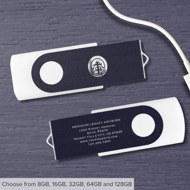 Blue and Silver Logo Custom USB Drive | Zazzle