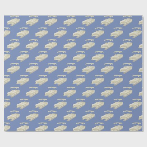 Blue and Tan Pontoon Boat Wrapping Paper | Zazzle
