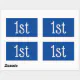 Blue and White 1st First Place Winner Award Rectangular Sticker | Zazzle