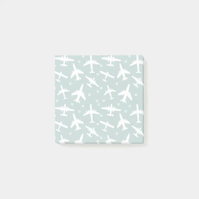 Blue and White Aeroplane Patterned Post-it Notes | Zazzle