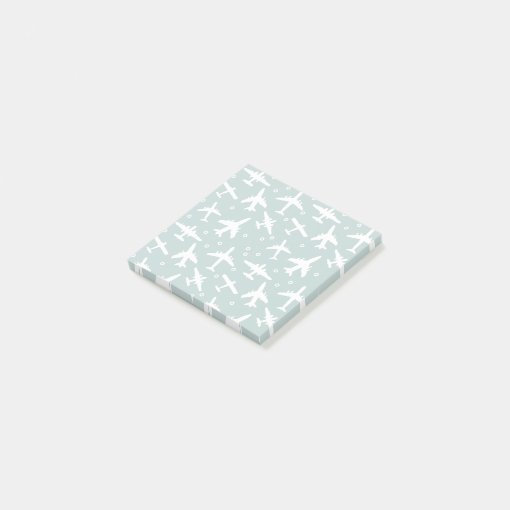 Blue and White Aeroplane Patterned Post-it Notes | Zazzle