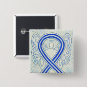 Blue and White ALS Ribbon Awareness Angel Pin | Zazzle