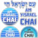 Blue and White Am Yisrael Chai Sticker | Zazzle