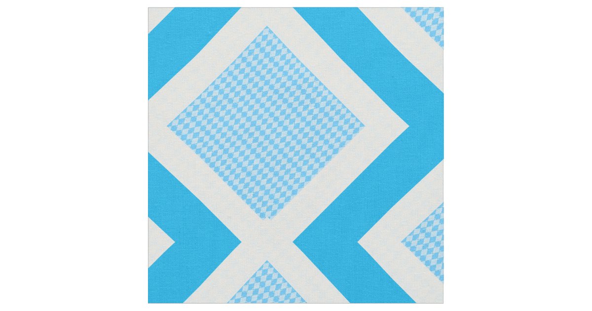 Blue and White Argyle Print Chevron Fabric | Zazzle
