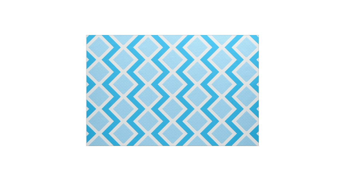 Blue and White Argyle Print Chevron Fabric | Zazzle