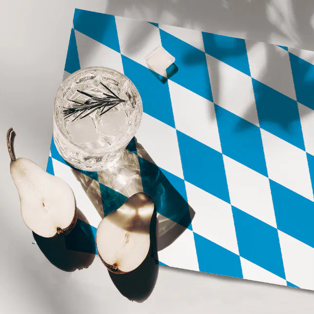Blue and White Bavaria Diamond Flag Pattern Placemat | Zazzle