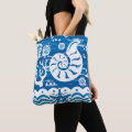 Blue and White Beach Tote | Zazzle