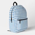 Blue and White Checker Pattern Printed Backpack | Zazzle