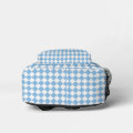 Blue and White Checker Pattern Printed Backpack | Zazzle