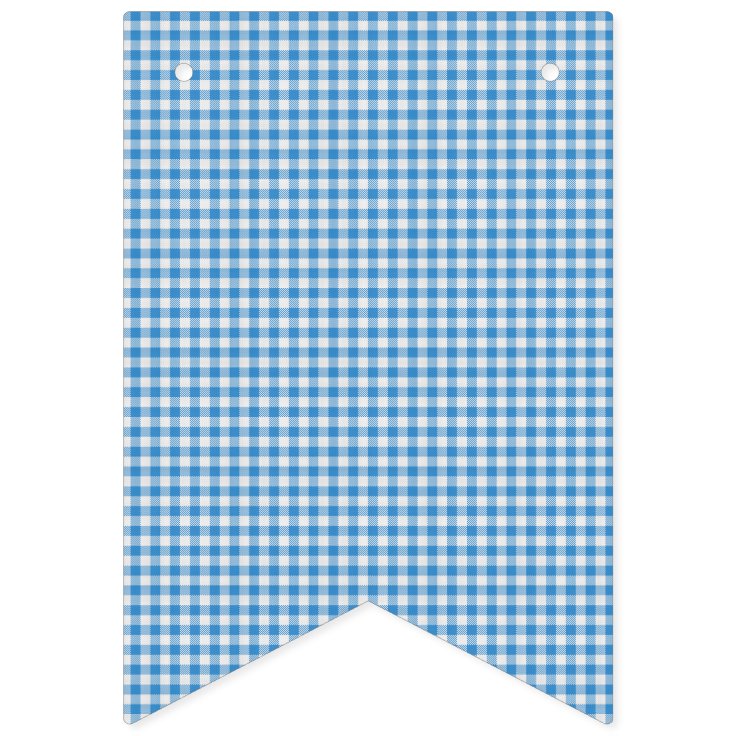 Blue and White Checkered Plaid. Bunting Flags | Zazzle