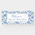 Blue and White Chinoiserie Bridal Shower Banner | Zazzle
