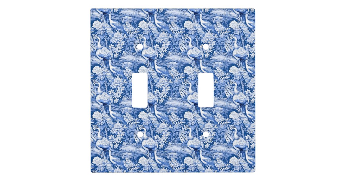 Blue and White Chinoserie Series Design 8 Light Switch Cover | Zazzle