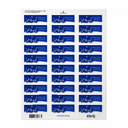 Blue and White Christmas Snowflake Ornaments Label | Zazzle