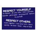 Blue and White Classroom Rules Poster | Zazzle