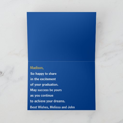 Blue and White Congratulations Graduation Card | Zazzle