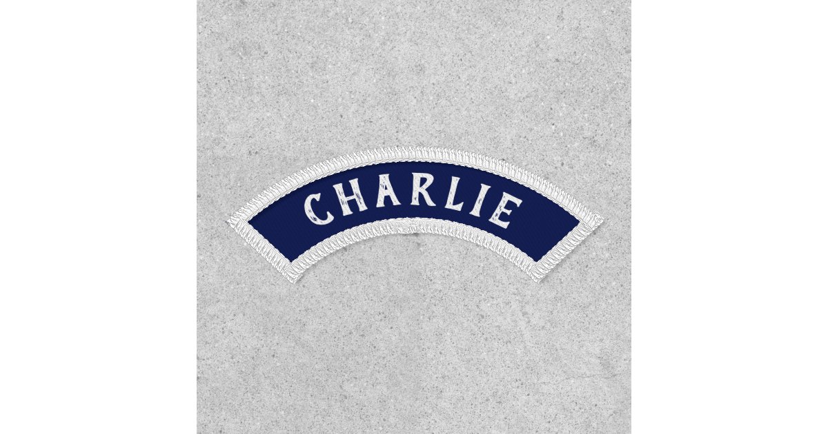 Blue and white custom name patches | Zazzle