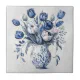 Blue and white Delft style tulip bouquet design Ceramic Tile | Zazzle