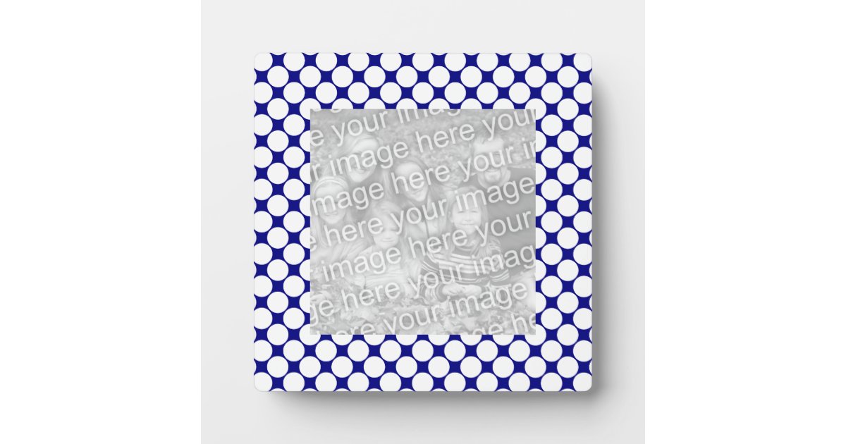 Blue and White Dots Plaque | Zazzle