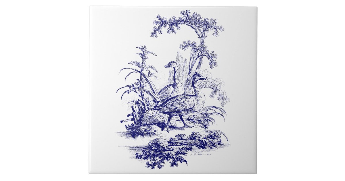 Blue and White Ducks Ceramic Tile | Zazzle