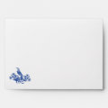 Blue and White Floral China Pattern with Bird Envelope | Zazzle