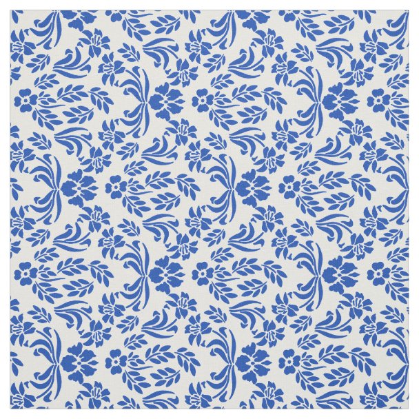 Blue Delft Fabric | Zazzle.com