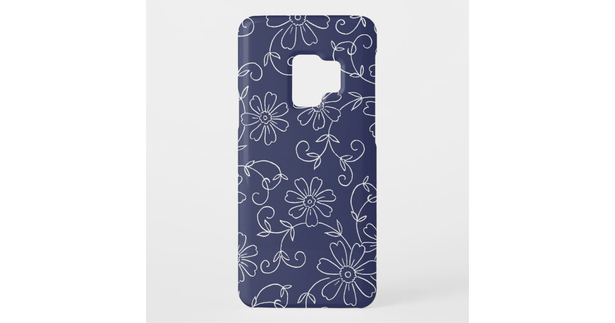 Blue and White Floral Samsung Galaxy S Case | Zazzle