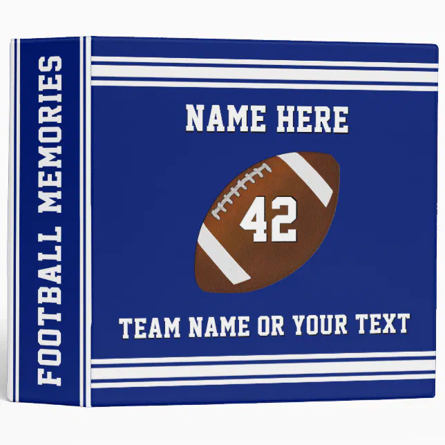 Blue and White Football Team Gifts Football Binder | Zazzle
