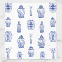 Blue and White Ginger Jar Pattern Envelope Liner | Zazzle