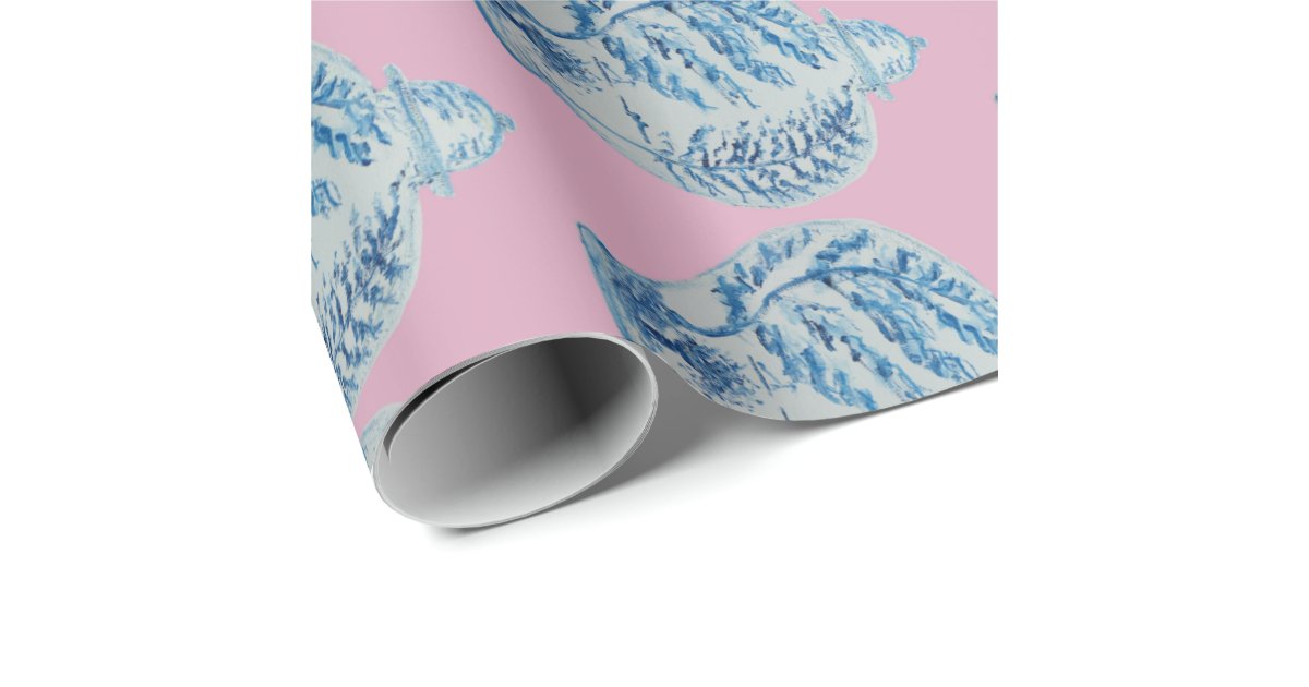 Blue and White Ginger Jar Wrapping Paper | Zazzle