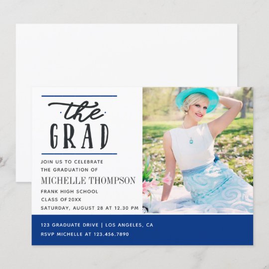 Blue and White Graduation Party Invitation | Zazzle.com
