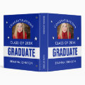 Blue and White Graduation Personalized Photo 3 Ring Binder | Zazzle