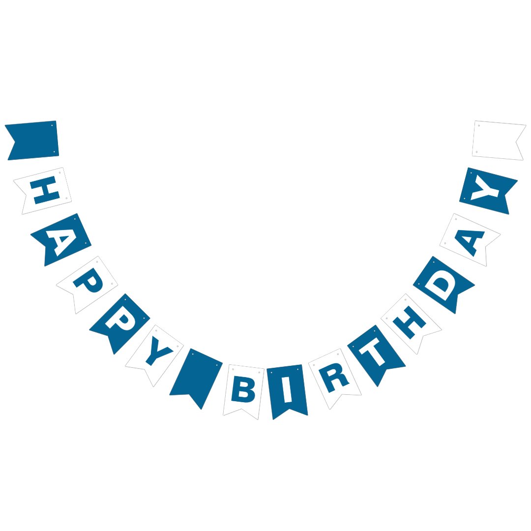 Blue and White Happy Birthday Bunting Flags | Zazzle