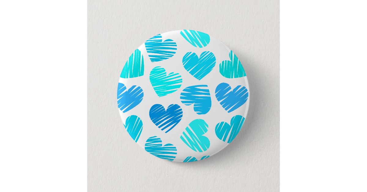 Blue and white hearts Button | Zazzle