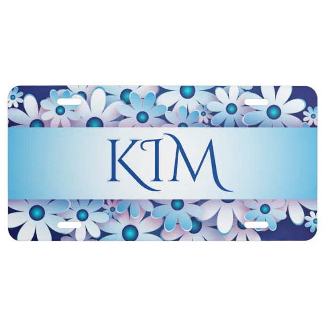 Blue and White License Plate | Zazzle