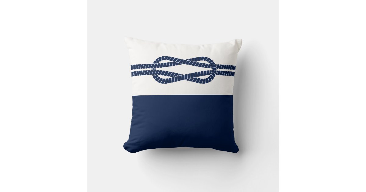 Blue and White, Nautical Rope - Maritime Throw Pillow | Zazzle