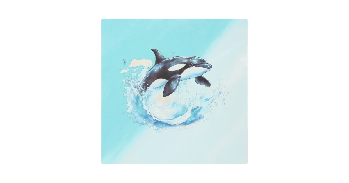 Blue and White Ocra Ocean Beach Nautical Metal Print | Zazzle