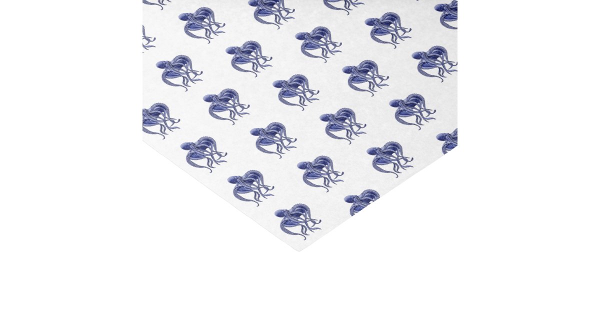 Blue and white Octopus Tissue Paper | Zazzle