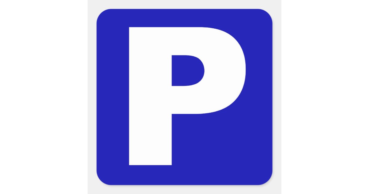 Blue and White Parking Sign Sticker | Zazzle