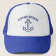 Blue and White Personalized Boat Anchor Cap | Zazzle