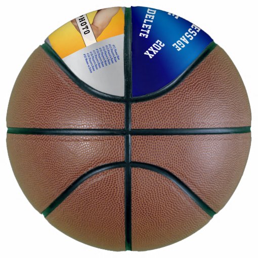 Blue and White Photo Basketball for Players, Coach | Zazzle