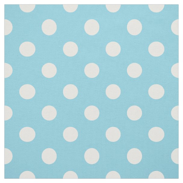 Cute Baby Blue White Retro Polka Dots Pattern DIY Fabric | Zazzle