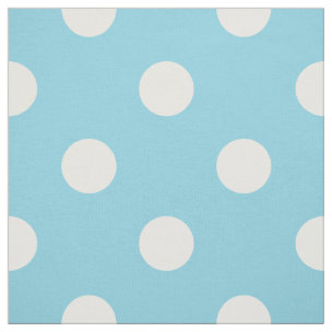 Cute Baby Blue White Retro Polka Dots Pattern DIY Fabric | Zazzle