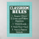 Classroom Rules Poster (Blue), 12" x 36" | Zazzle.com