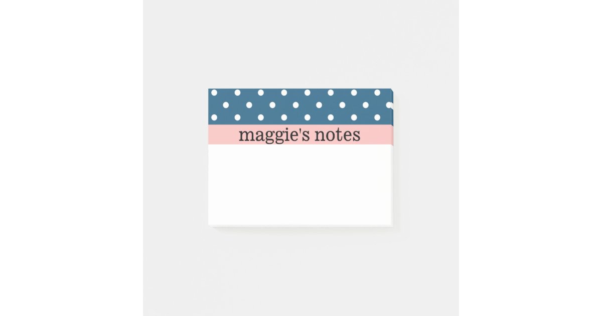 Blue and White Polka Dots Post-it Notes | Zazzle