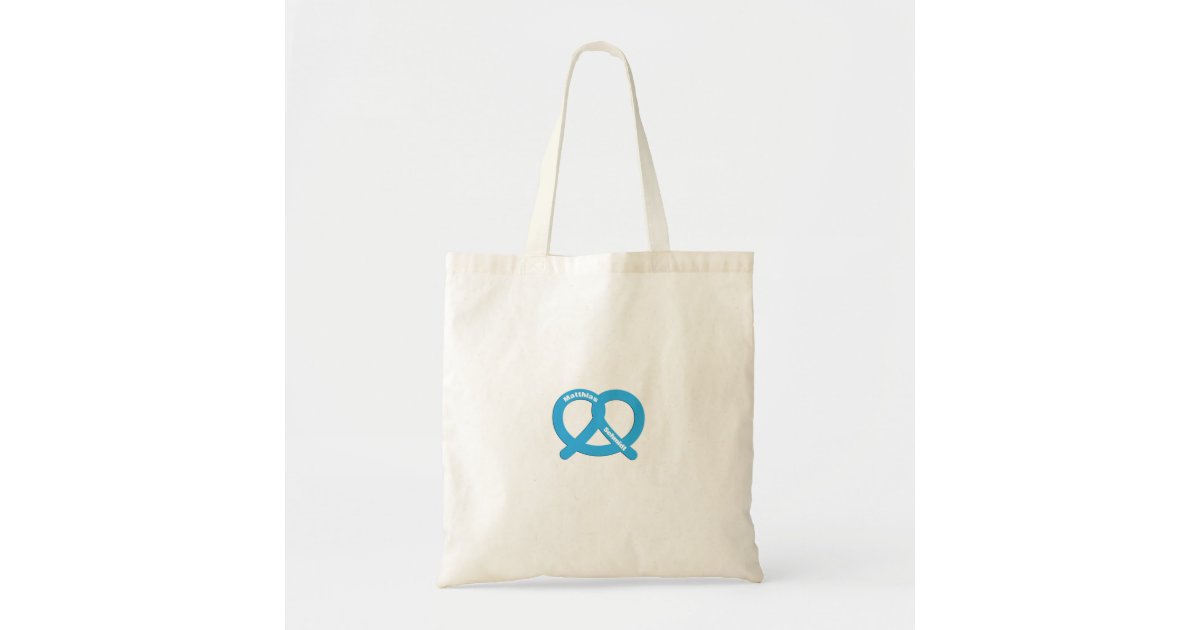 Blue and White Pretzel Funny Brezel Oktoberfest Tote Bag | Zazzle