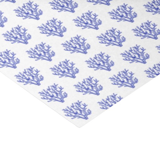 Blue and white sea coral tissue paper | Zazzle