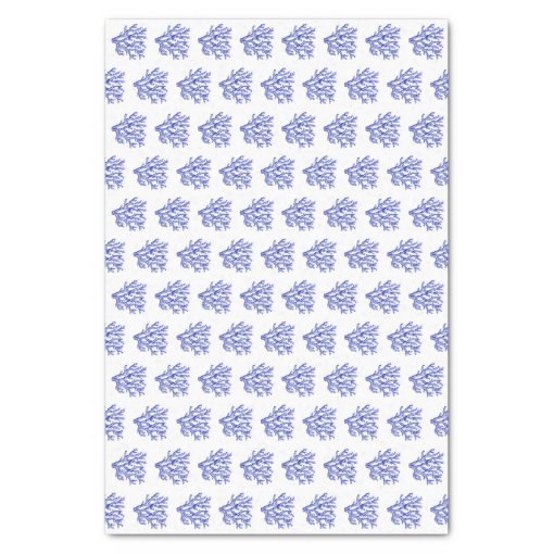 Blue and white sea coral tissue paper | Zazzle