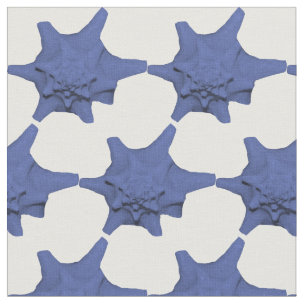 Blue and white seashells fabric | Zazzle